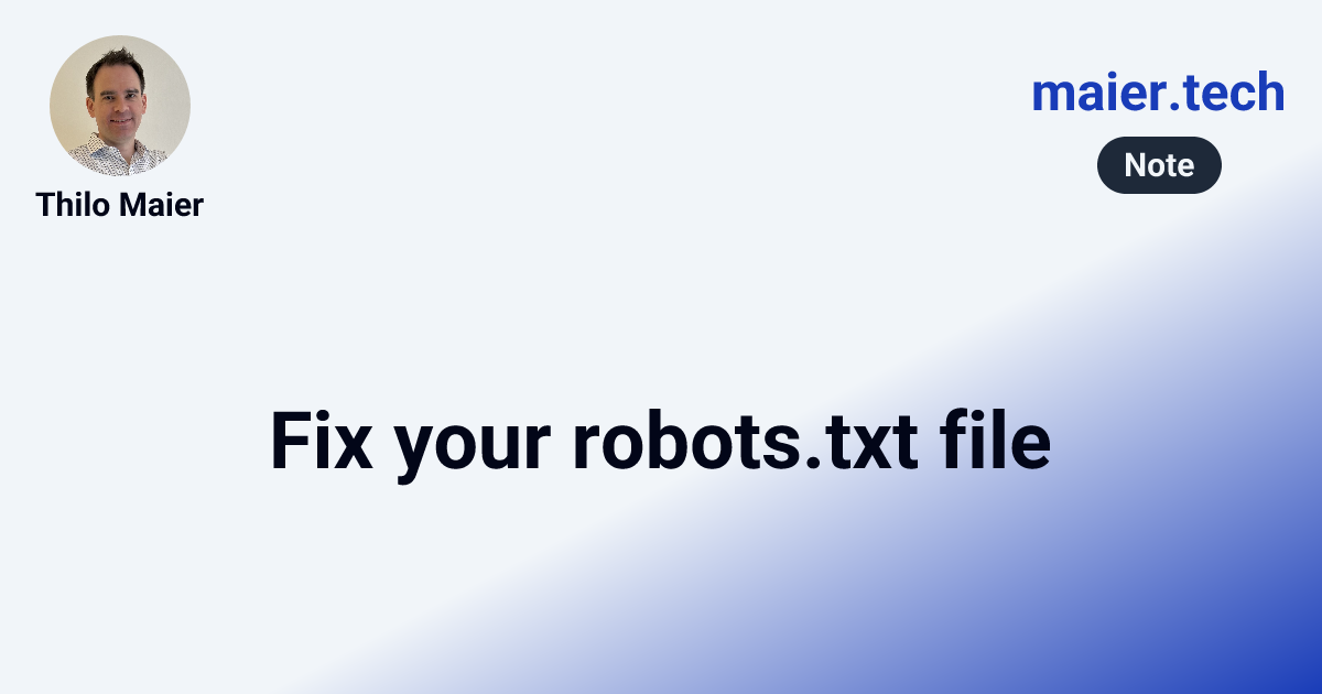 Fix your robots.txt file